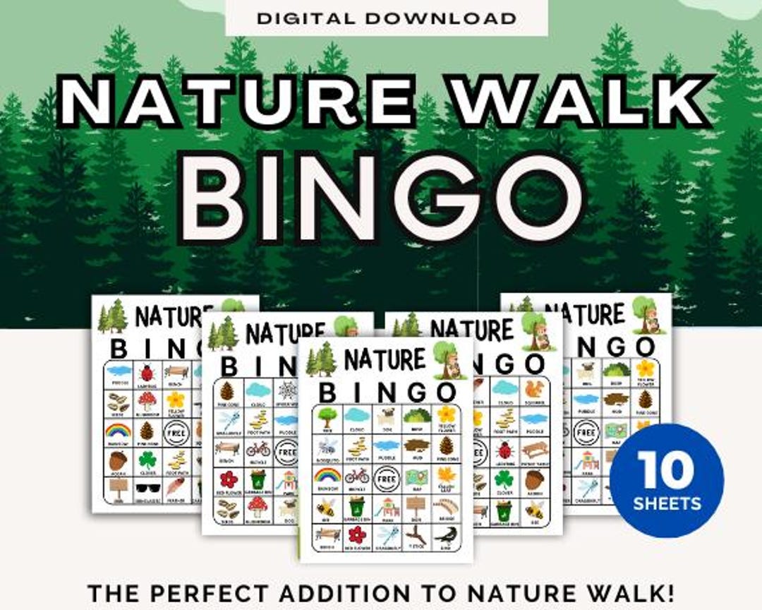 Nature Walk Bingo, Digital Download Scavenger Hunt for Kids, Nature ...