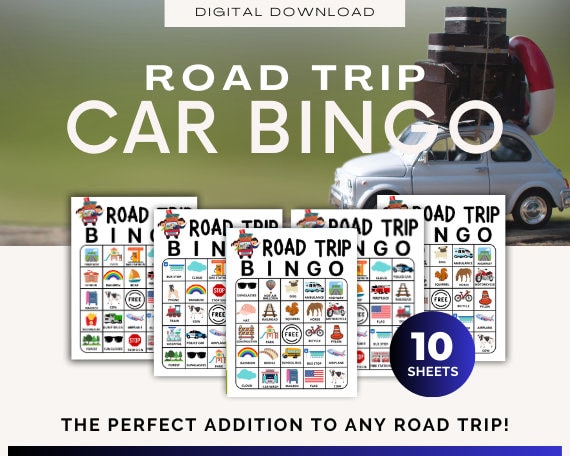 Road Trip Car Bingo Printable, Digital Download Car Scavenger Hunt for ...