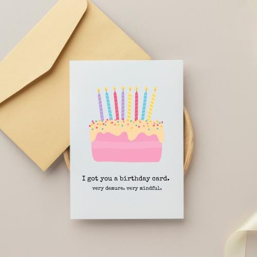 PRINTABLE Demure Birthday Card, Digital Download Birthday Card, Very ...