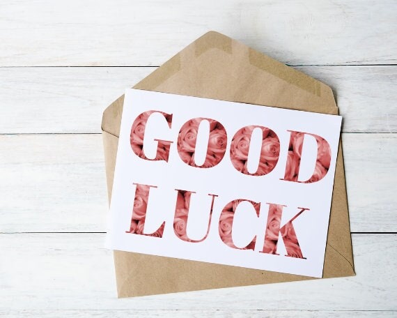 PRINTABLE Good Luck Card, Digital Download Good Luck Card, Good Luck ...