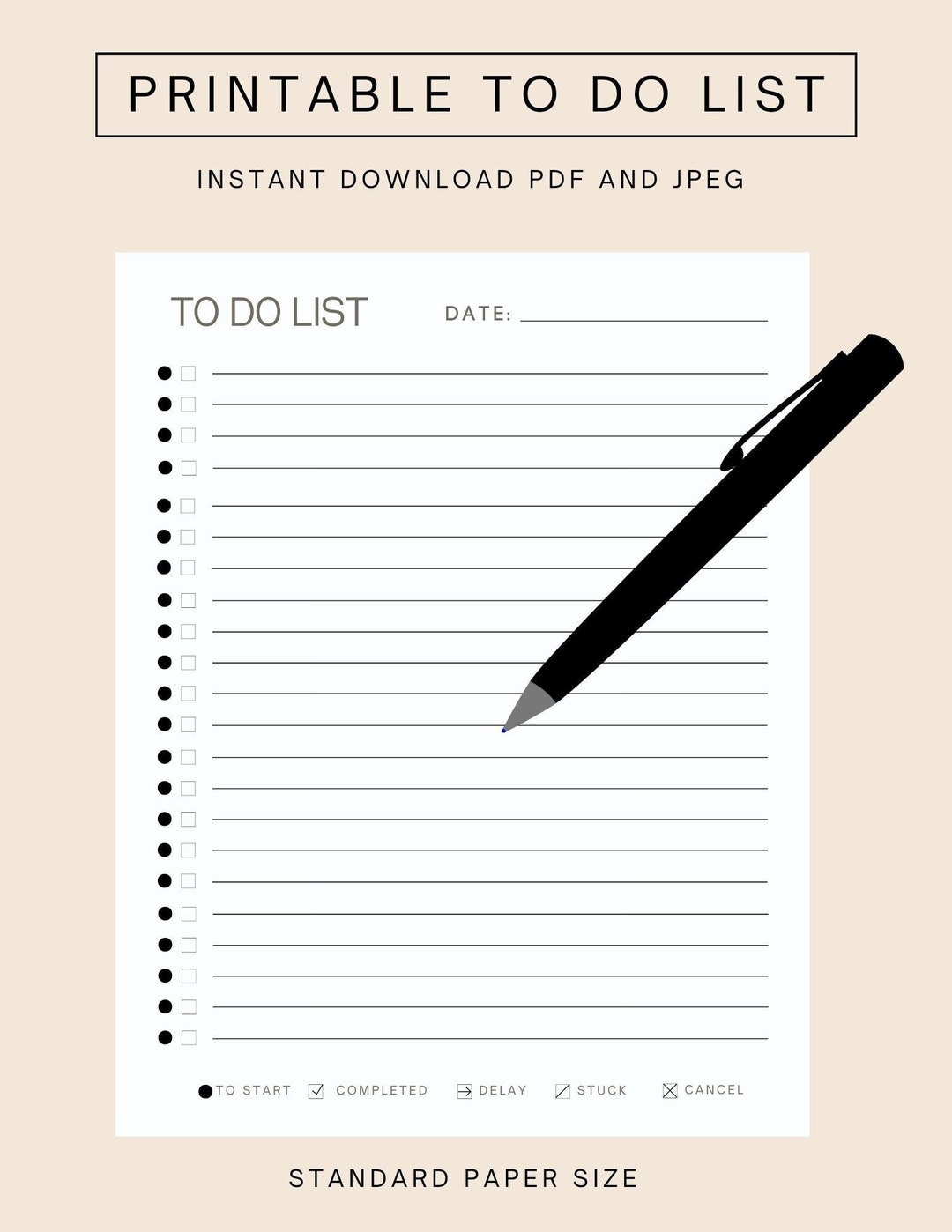 Printable to Do List, Simple Digital to Do List, Minimalist to Do List ...