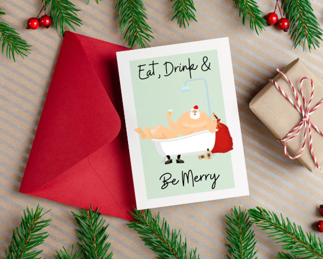 PRINTABLE Funny Christmas Card Digital Download Naughty Santa - Etsy