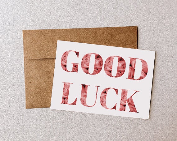 PRINTABLE Good Luck Card, Digital Download Good Luck Card, Good Luck ...