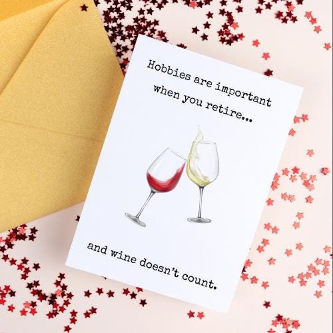 PRINTABLE Wine Retirement Card for Coworker or Boss, Digital Download ...