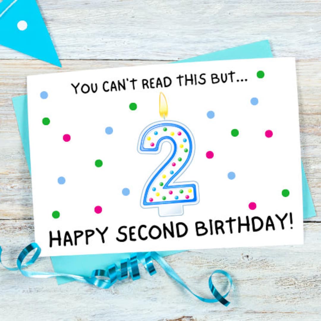 PRINTABLE Second Birthday Card, Digital Download Birthday Cards, Funny ...