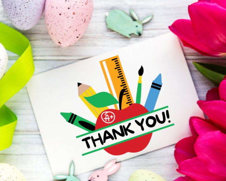 PRINTABLE Teacher Thank You Card, Digital Download Thanks Card, Thank ...