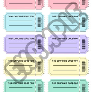 PRINTABLE Blank Coupon Book, Digital Download Coupon Forms, Printable ...