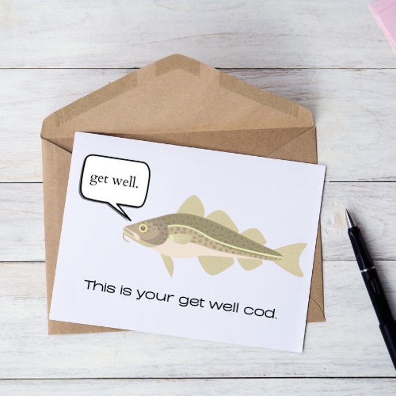 PRINTABLE Get Well Card, Digital Download Get Well Card, Funny Cod Get ...