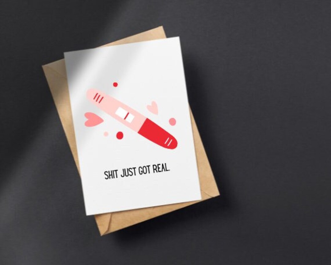 PRINTABLE Pregnancy Announcement Card, Digital Download Pregnancy Test ...