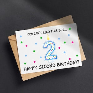 PRINTABLE Second Birthday Card, Digital Download Birthday Cards, Funny ...