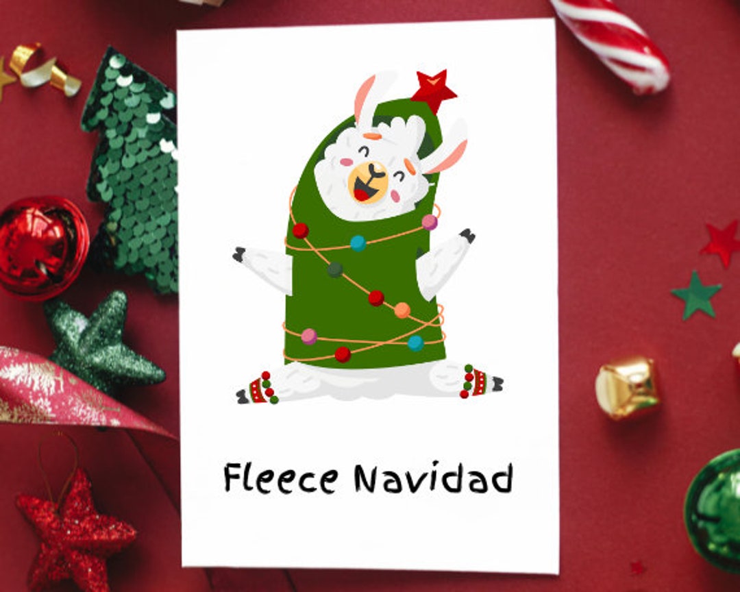 PRINTABLE Christmas Card, Digital Download Llama Christmas Card, Cute ...
