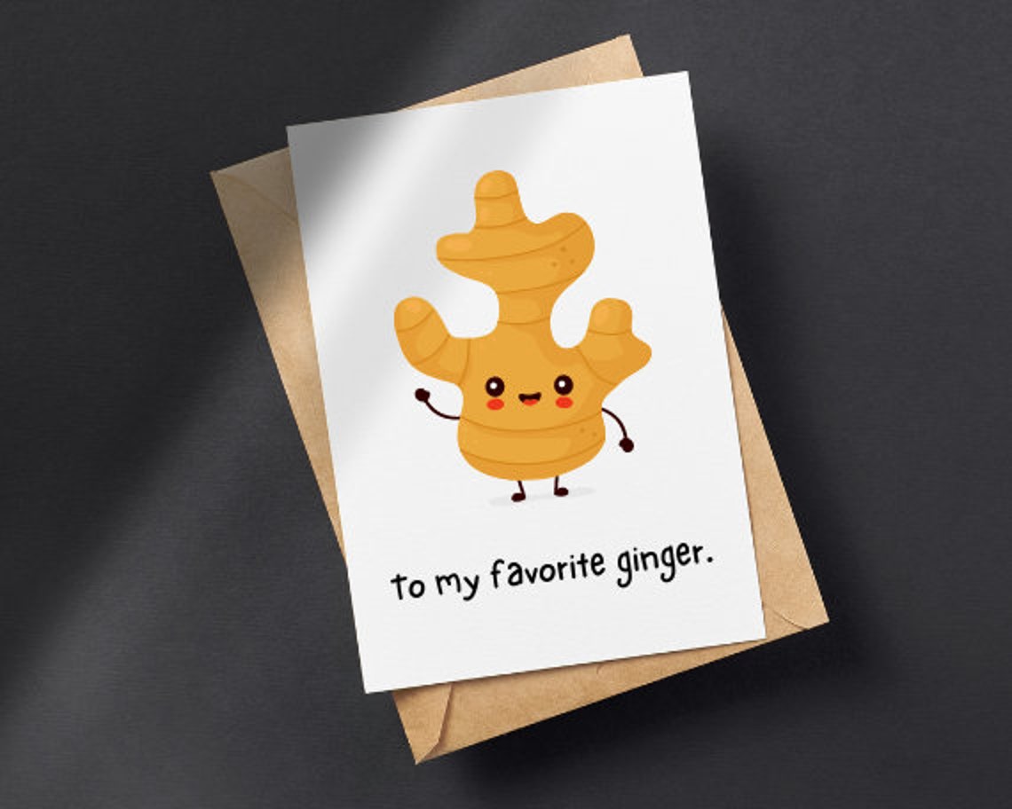 PRINTABLE Favorite Ginger Card, Digital Download Cute Anniversary Card ...