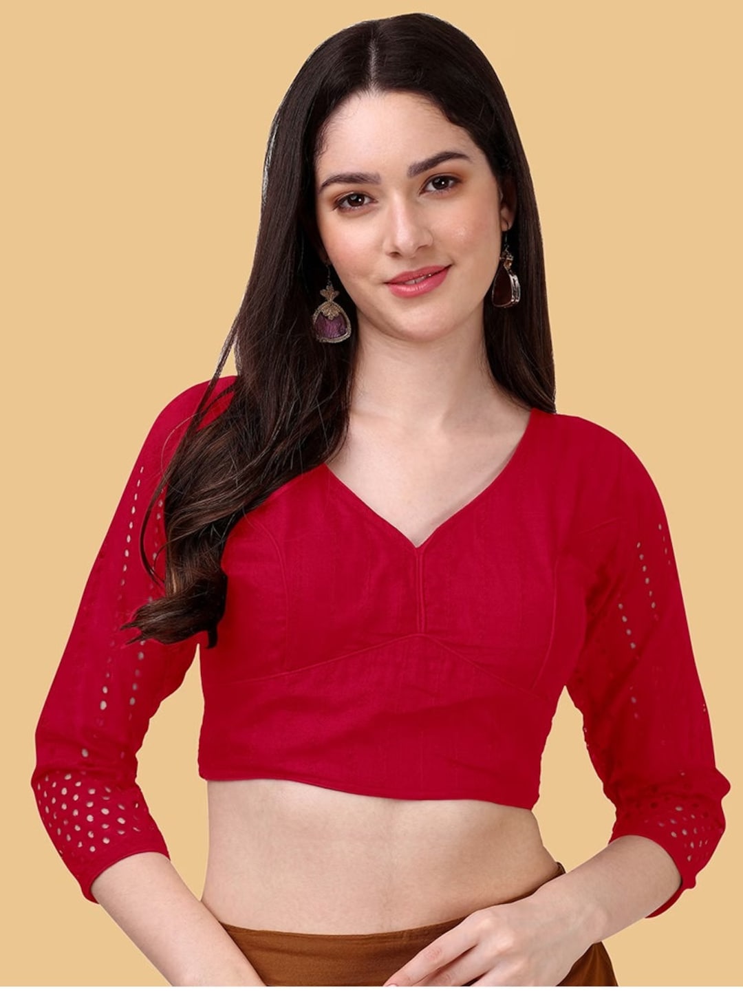 Chikankari EMBROIDERED BLOUSE, Back Open, Full Sleeves, Woman Choli ...