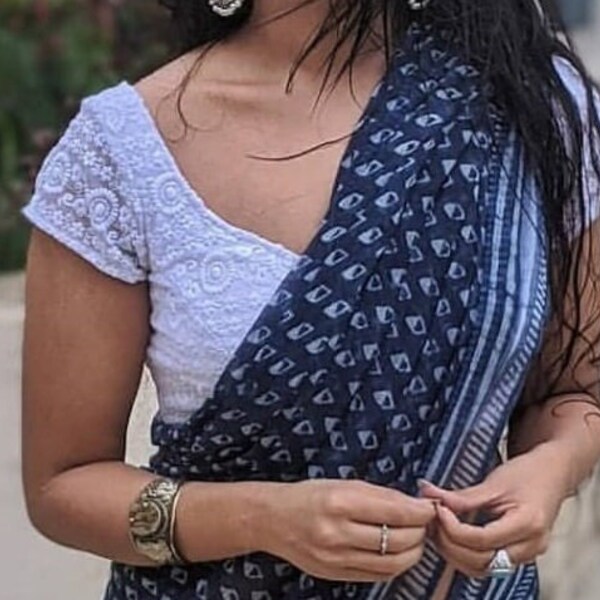 White Cotton Back Button Blouse - Etsy