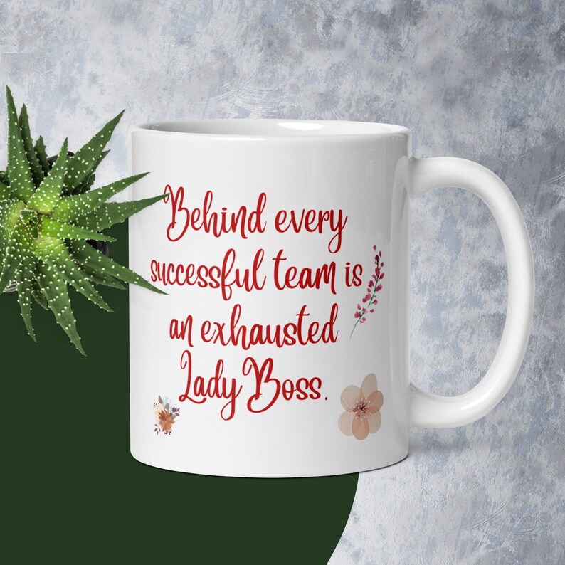 Mug for Lady Boss, Boss Mug, Gift for Lady Boss, Exhausted Lady Boss ...