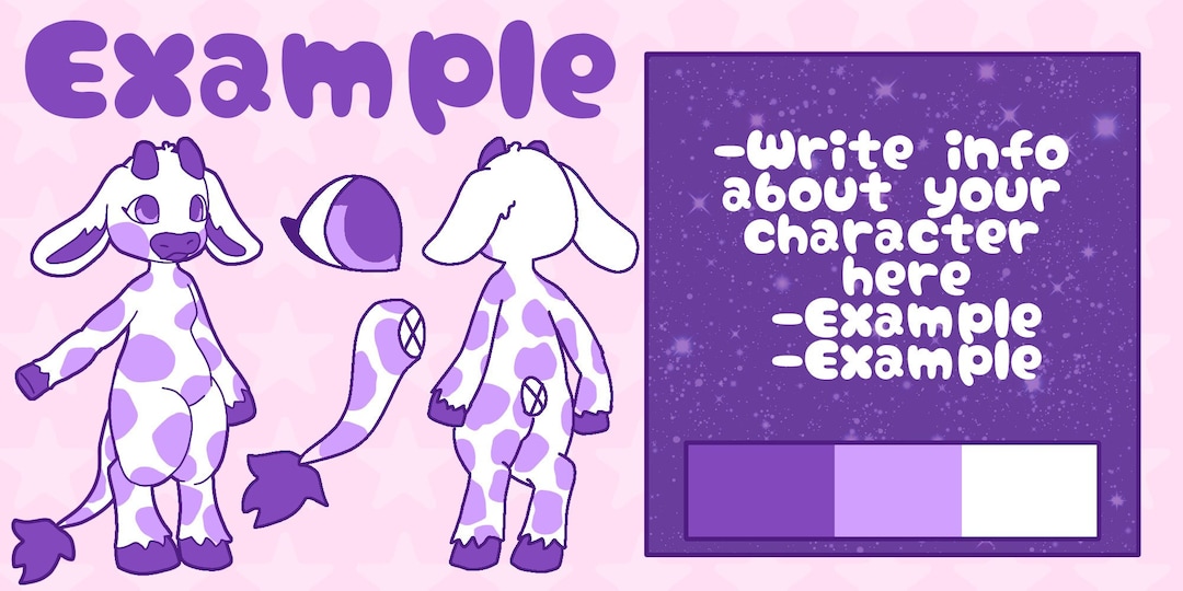 Cow Fursona Reference Sheet Base - Etsy