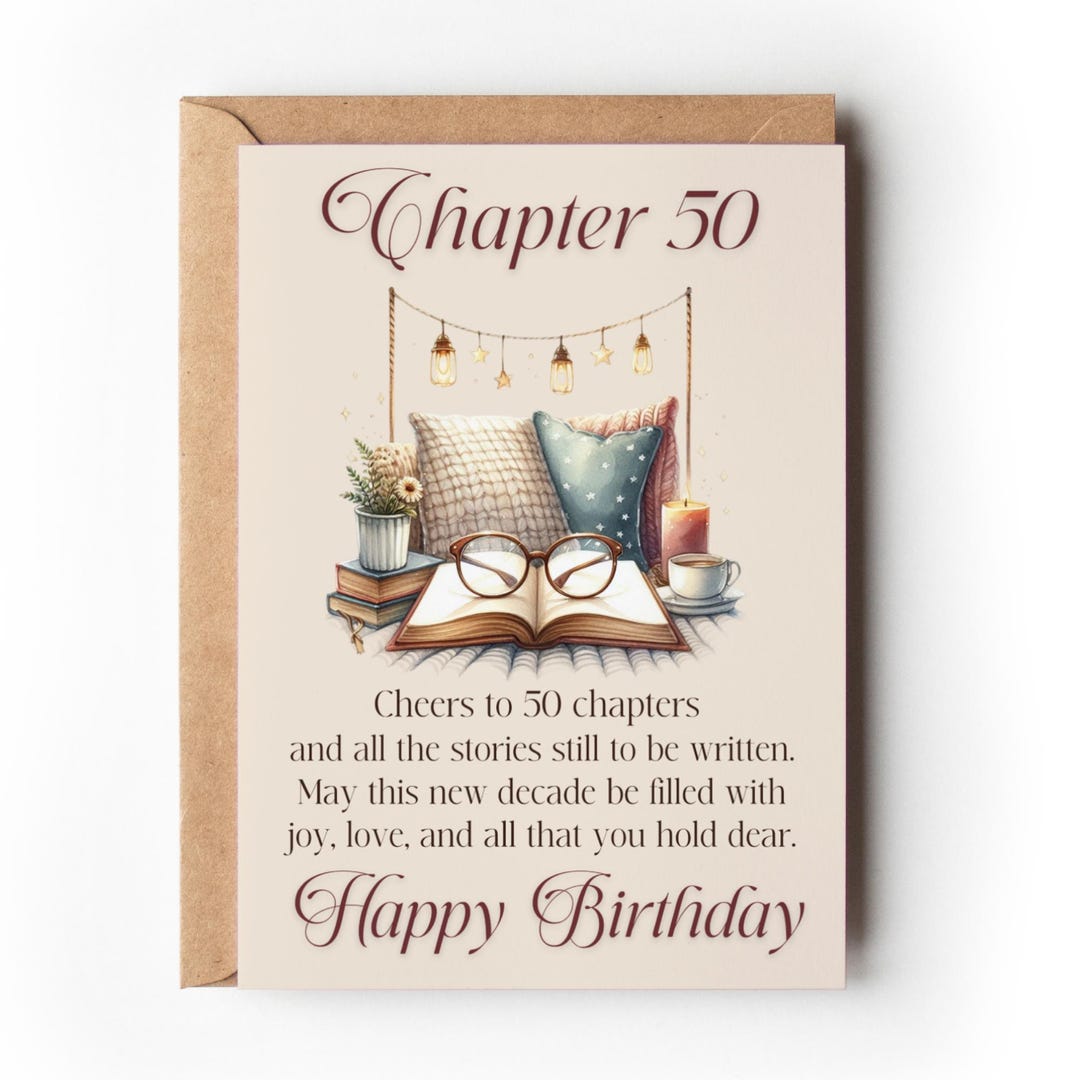 50th Birthday Card for Women, Chapter 50 Milestone Keepsake Card ...