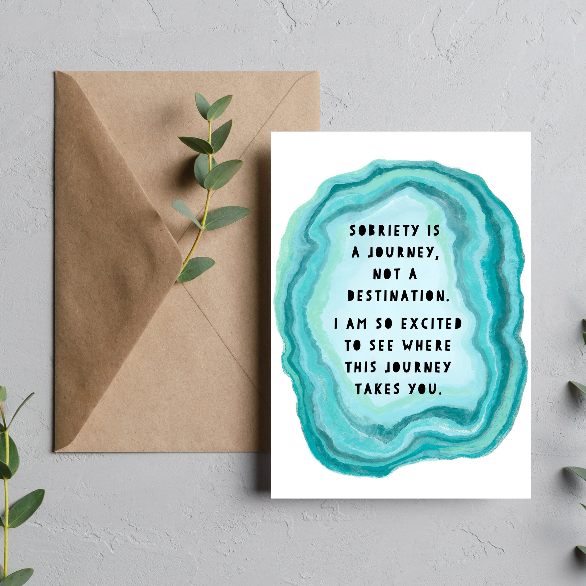 Sobriety is a Journey Recovery Card Sobriety Card Sobriety Gift ...