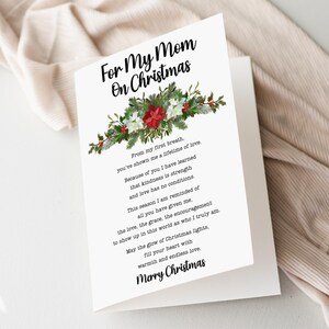 Mom Christmas Card | for My Mom on Christmas | LARGE 5x7 Sentimental ...