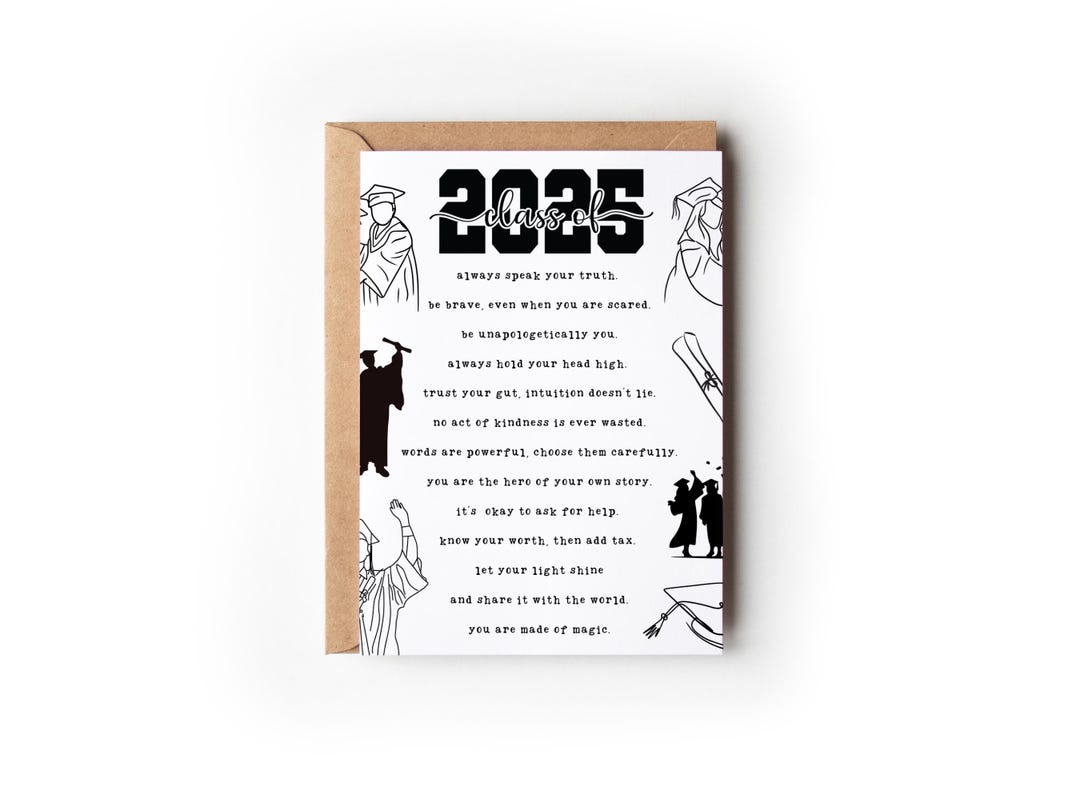 CLASS OF 2025 Graduation Card, Sentimental Powerful Graduation Message ...