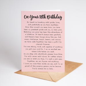 18th Birthday Card, for Daughter, Eighteen Bday Card, 18th Birthday ...
