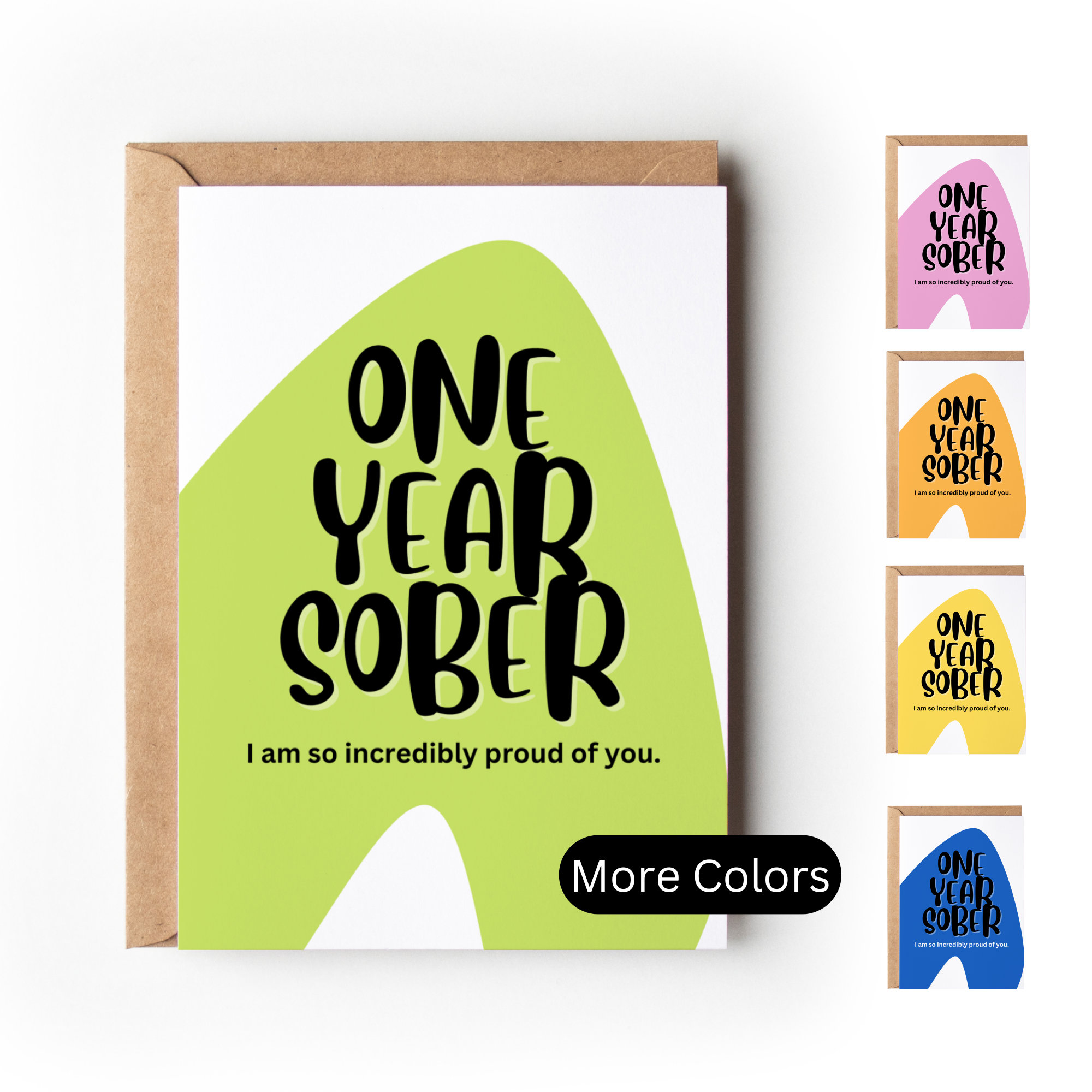 One Year Sober Recovery Card Sobriety Card Sober Anniversary Sober ...