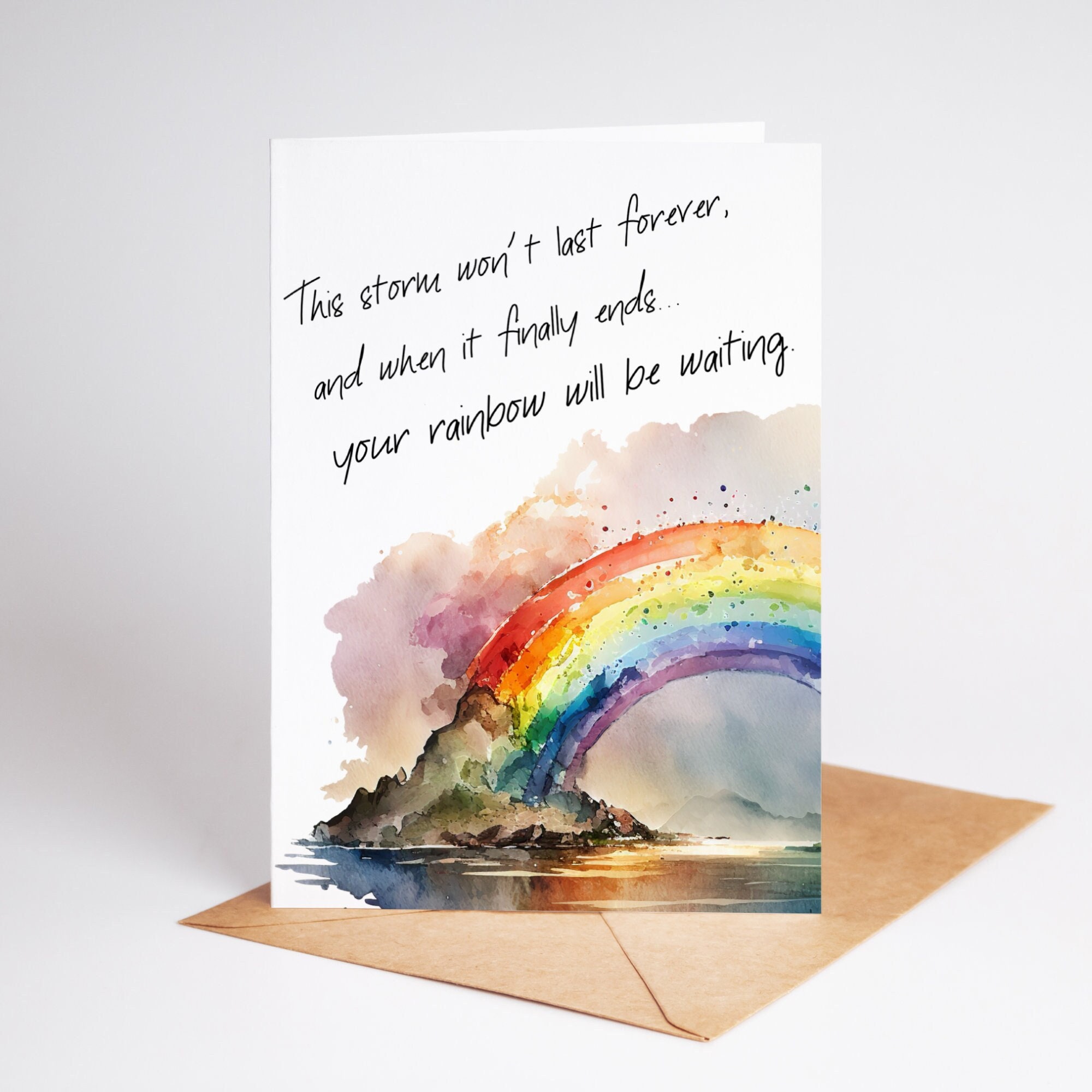 This Storm Won't Last Forever, Your Rainbow is Waiting Inspirational ...