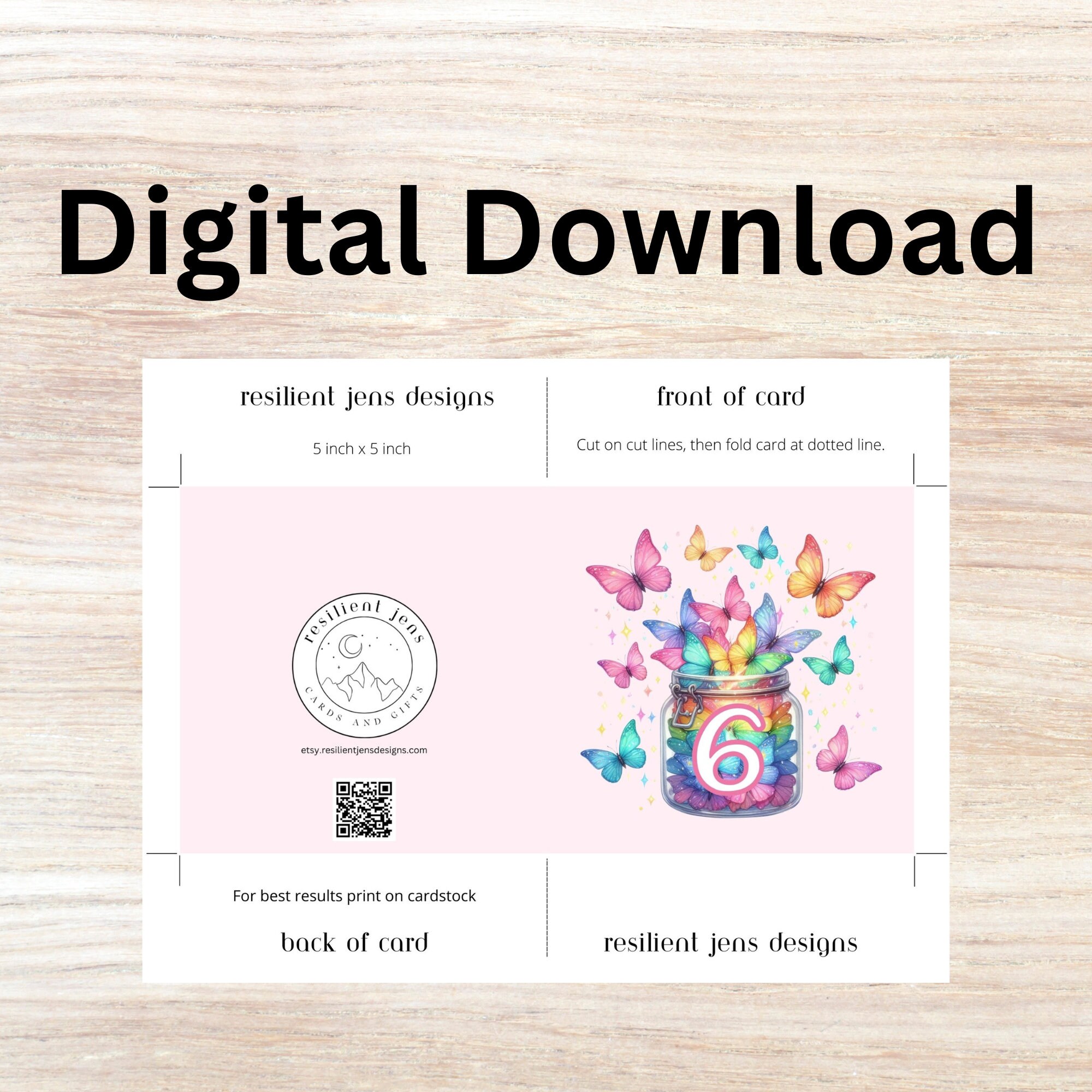 PRINTABLE 6th Birthday Card | Instant Download | Sweet 6 Magical ...