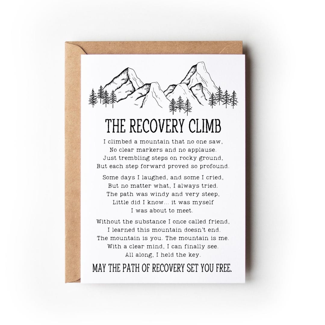 Addiction Recovery Poem Card | 5x7 Card | Inspirational | "the Recovery ...