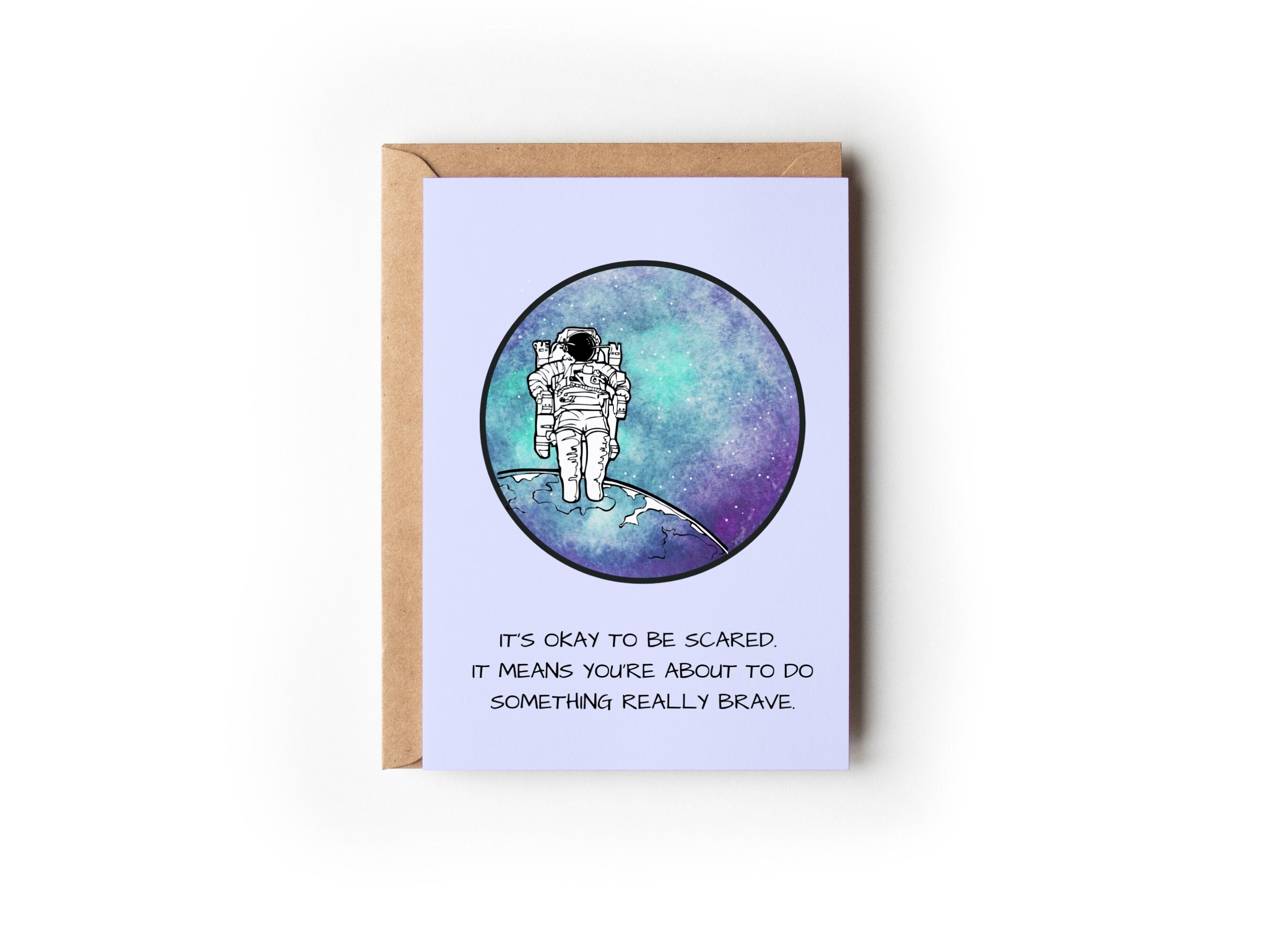 It's Okay to Be Scared Card Encouragement and Support Greeting Card ...