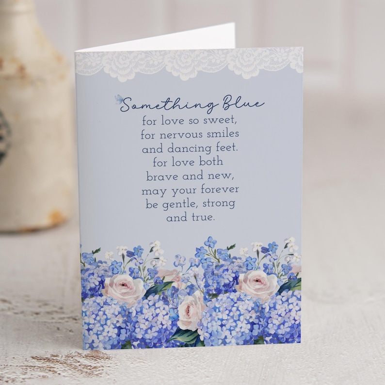 Something Blue Wedding Poem Card | Sentimental Card for Bride, Wedding ...
