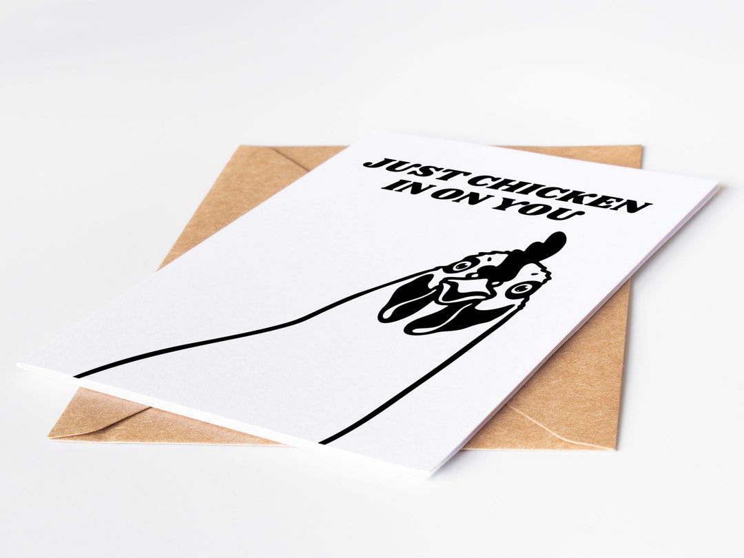 Just Chicken in on You | Minimal Funny Chicken Greeting Card | Large ...