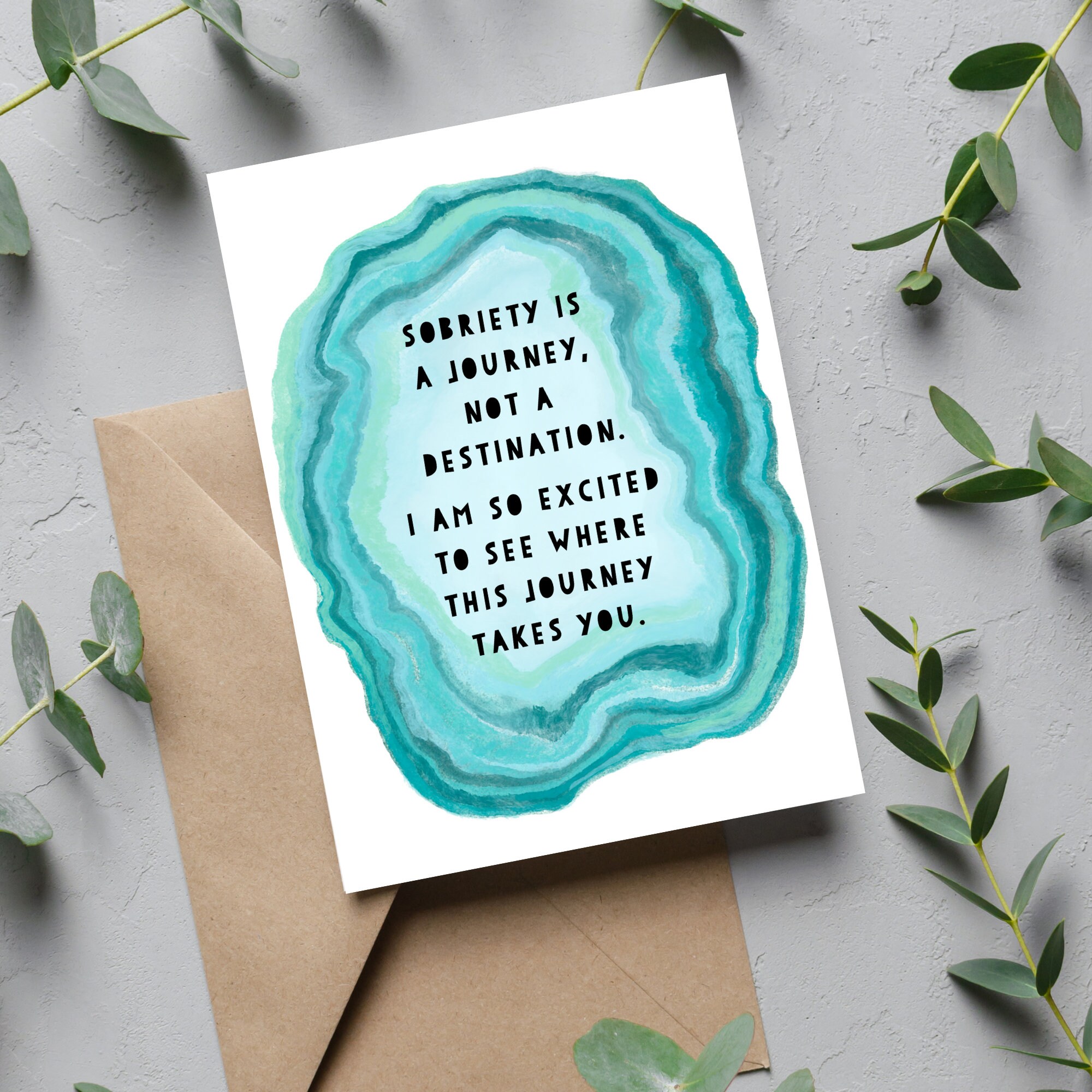 Sobriety is a Journey Recovery Card | Sobriety Card | Sobriety Gift ...