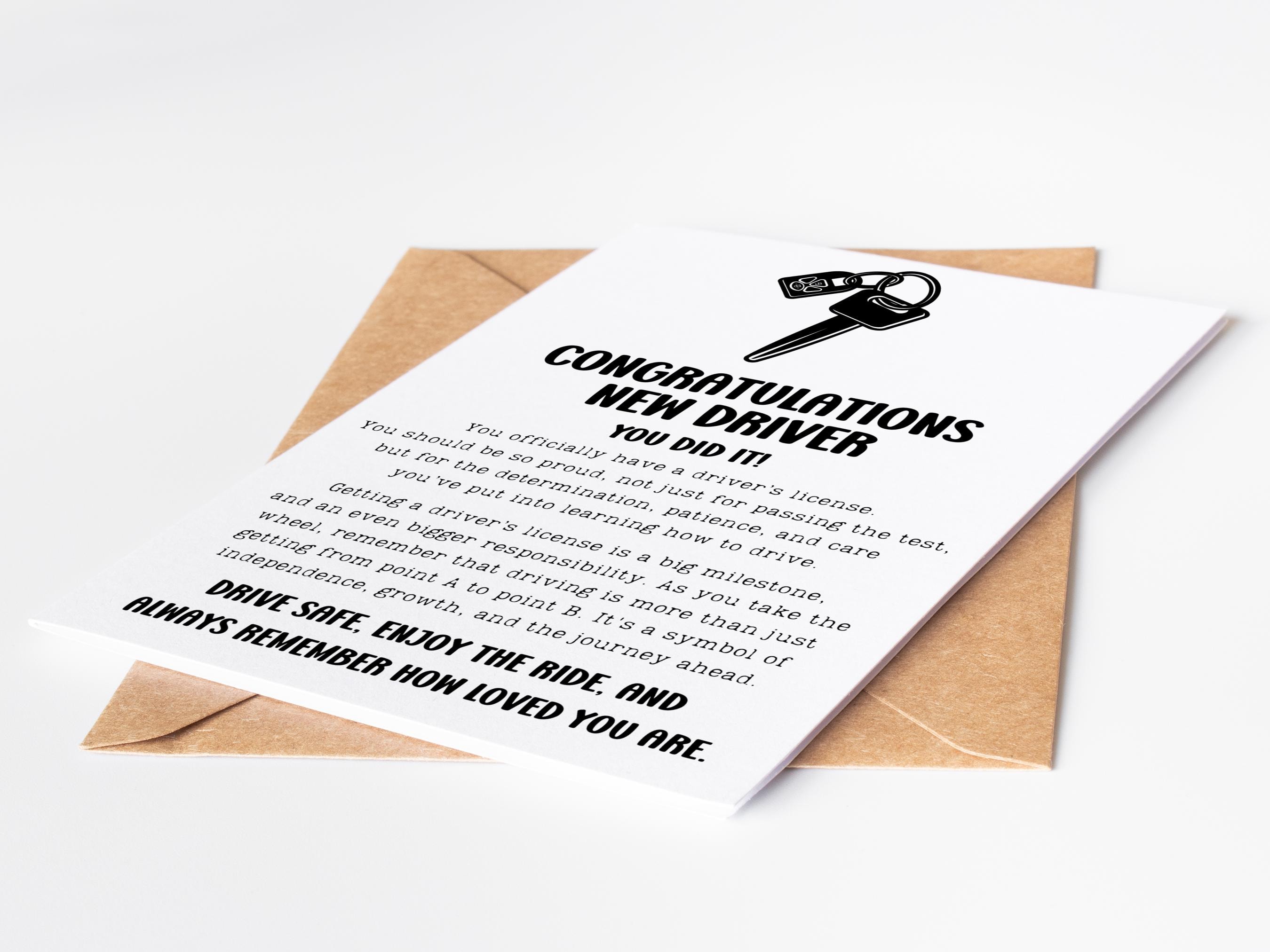 New Driver | Congratulations New Teen Driver | Passed Drivers Test ...