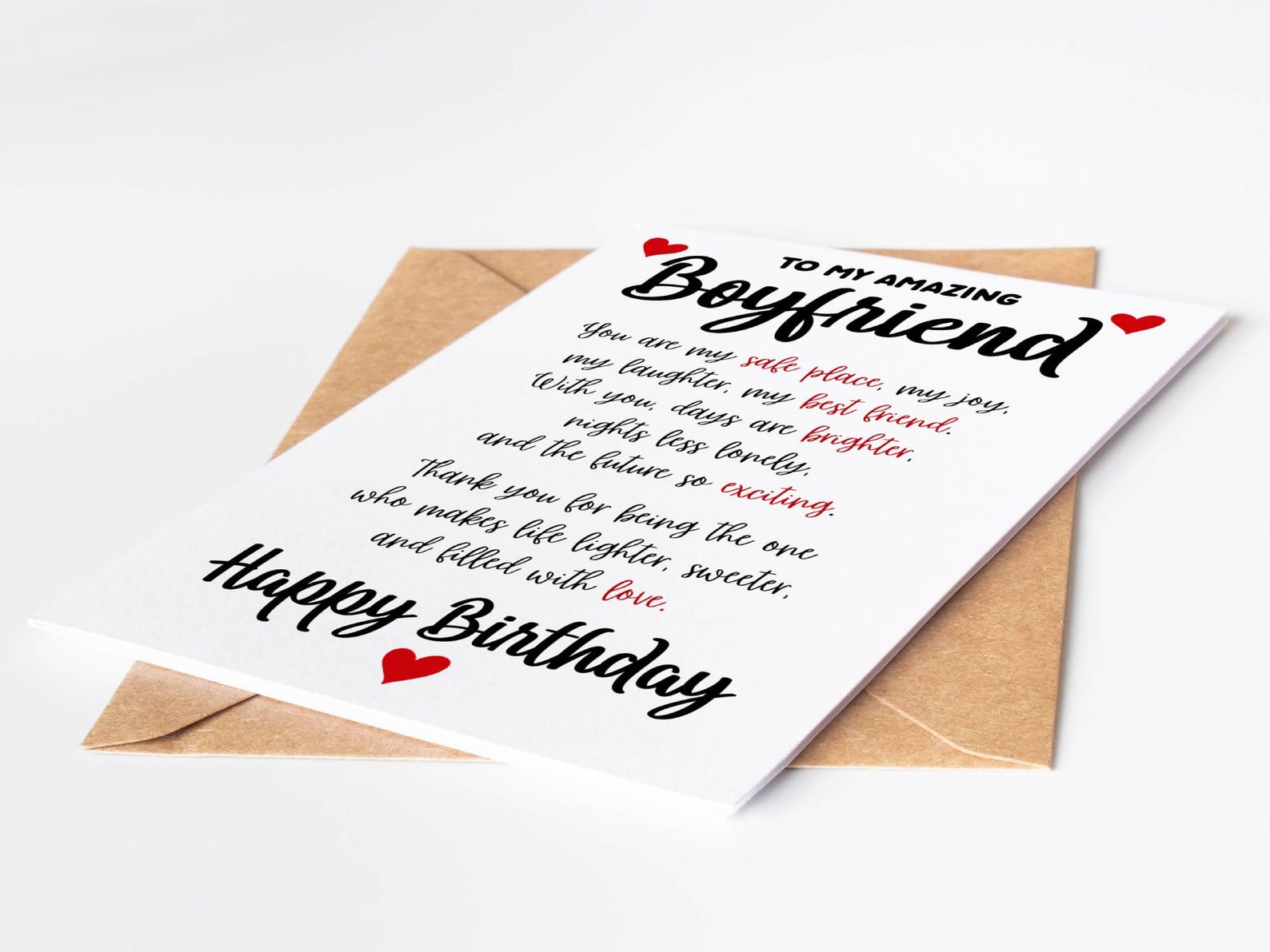 Boyfriend Birthday Card | Romantic Sentimental Bday Card for Him ...