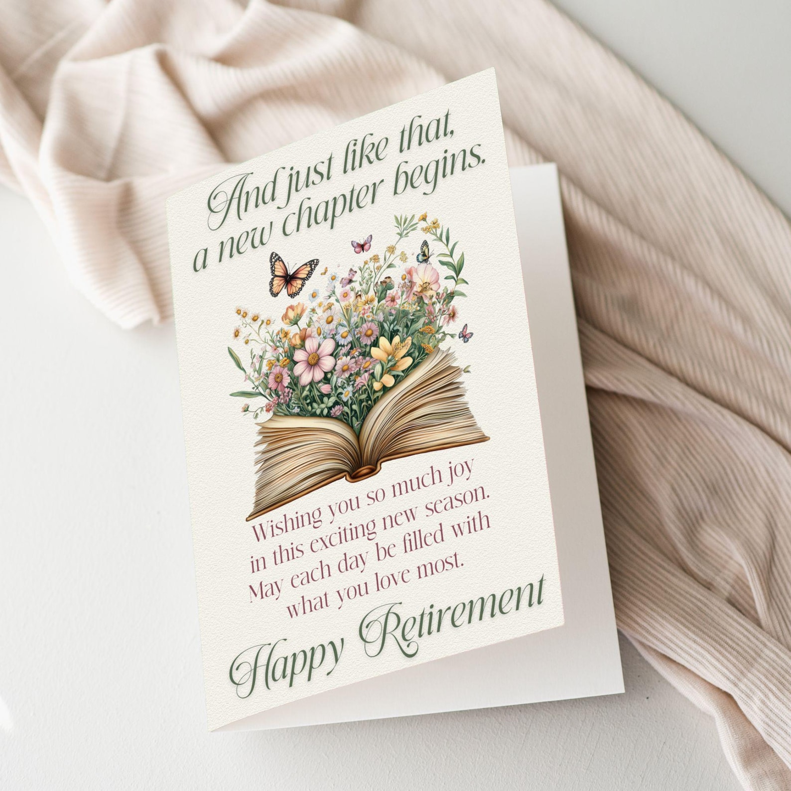 Elegant Retirement Card for Her | New Chapter 5x7 Card| Sentimental ...