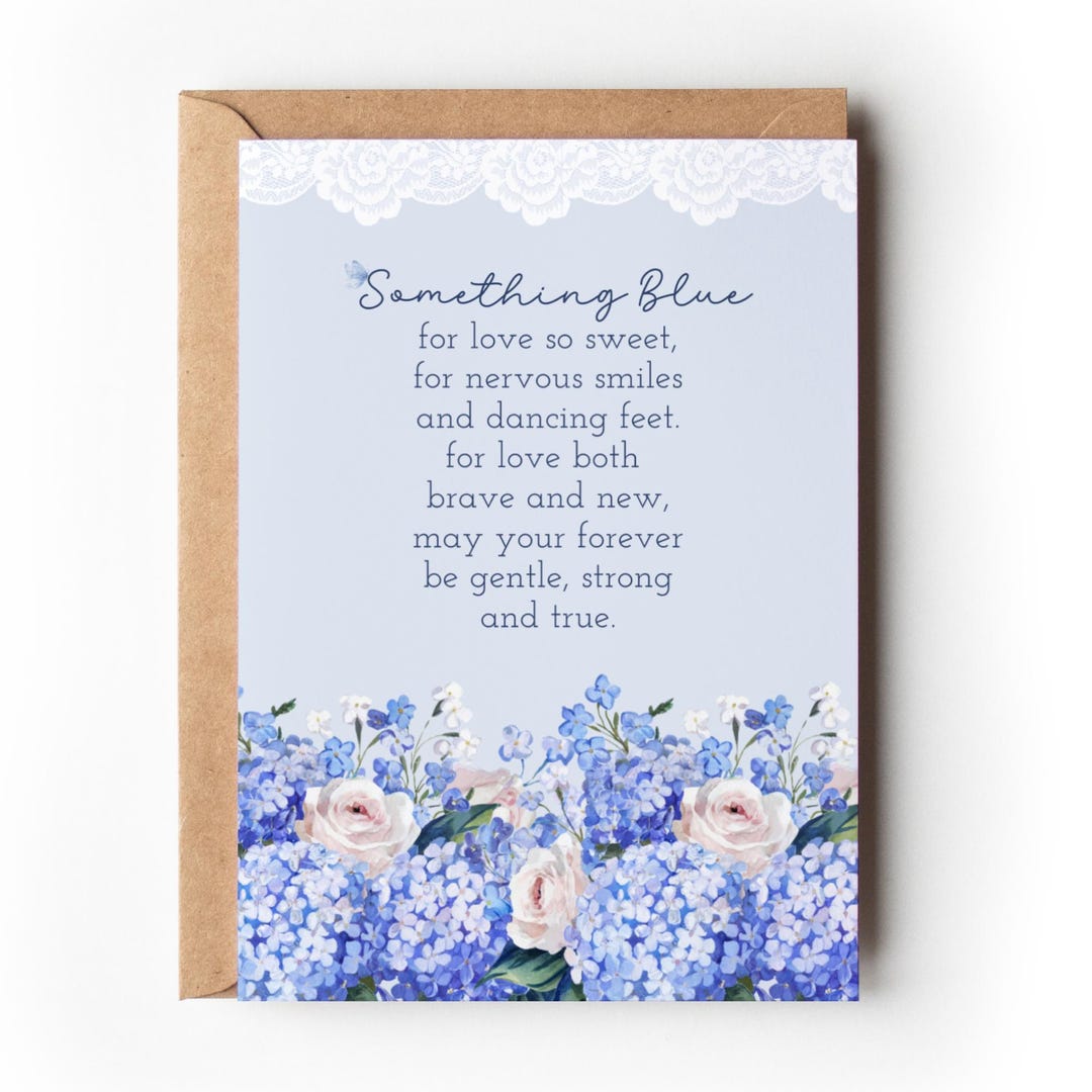 Something Blue Wedding Poem Card | Sentimental Card for Bride, Wedding ...