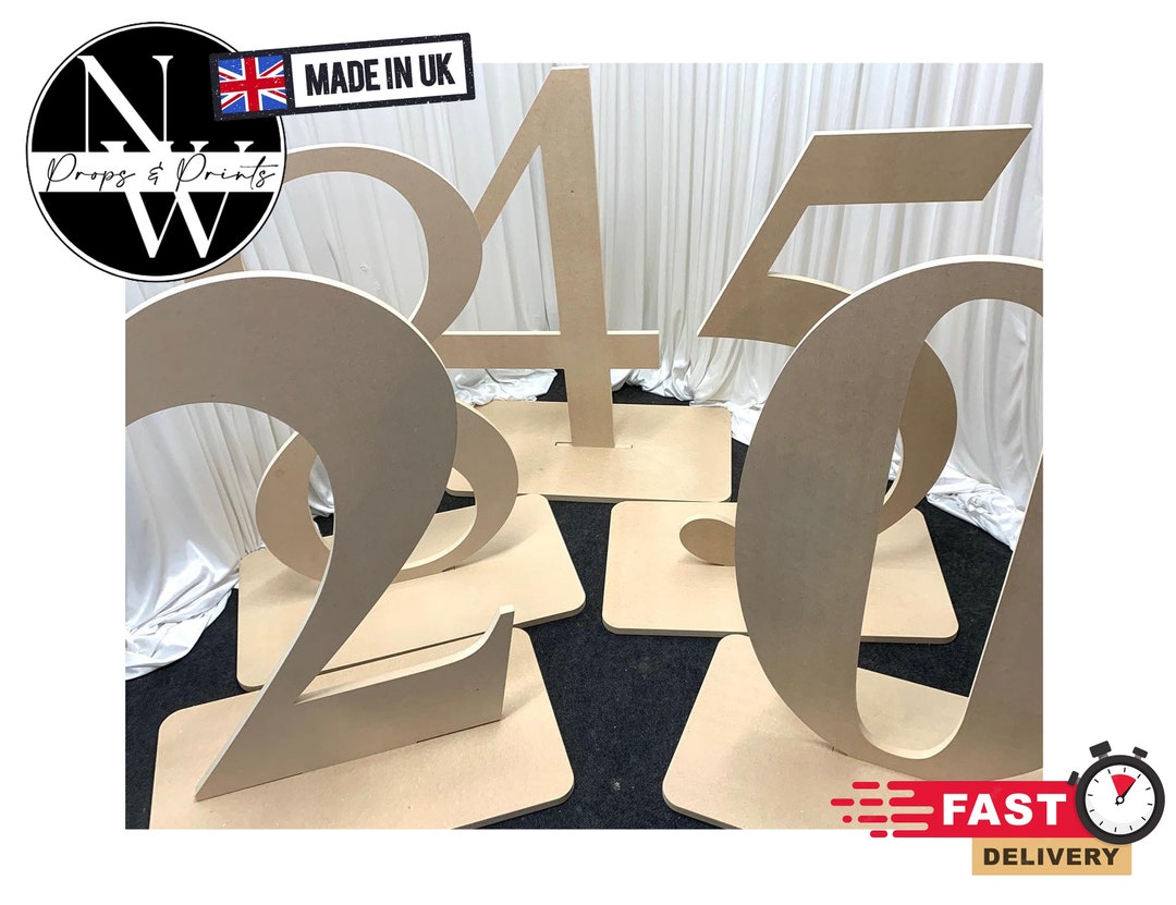 4ft Large Giant Big XL Wooden Numbers MDF Festival Birthday Numbers ...