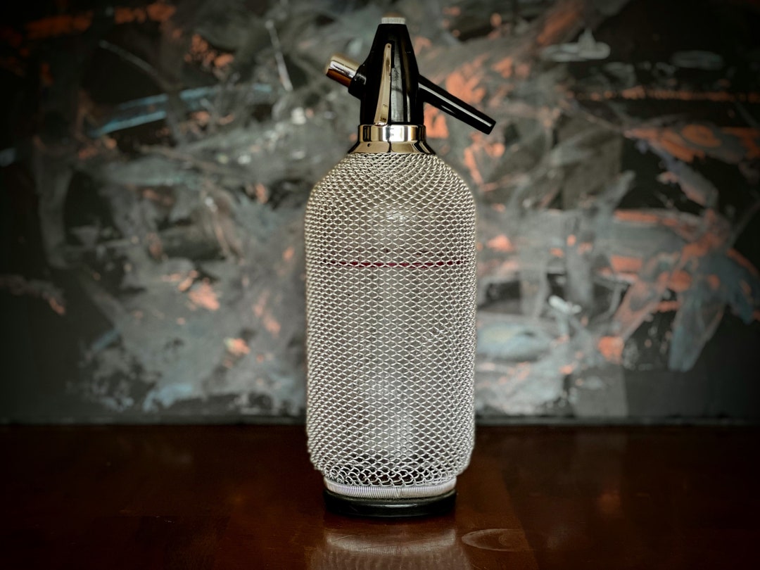Soda Siphon, Wire Mesh, Mid Century Seltzer Bottle - Etsy