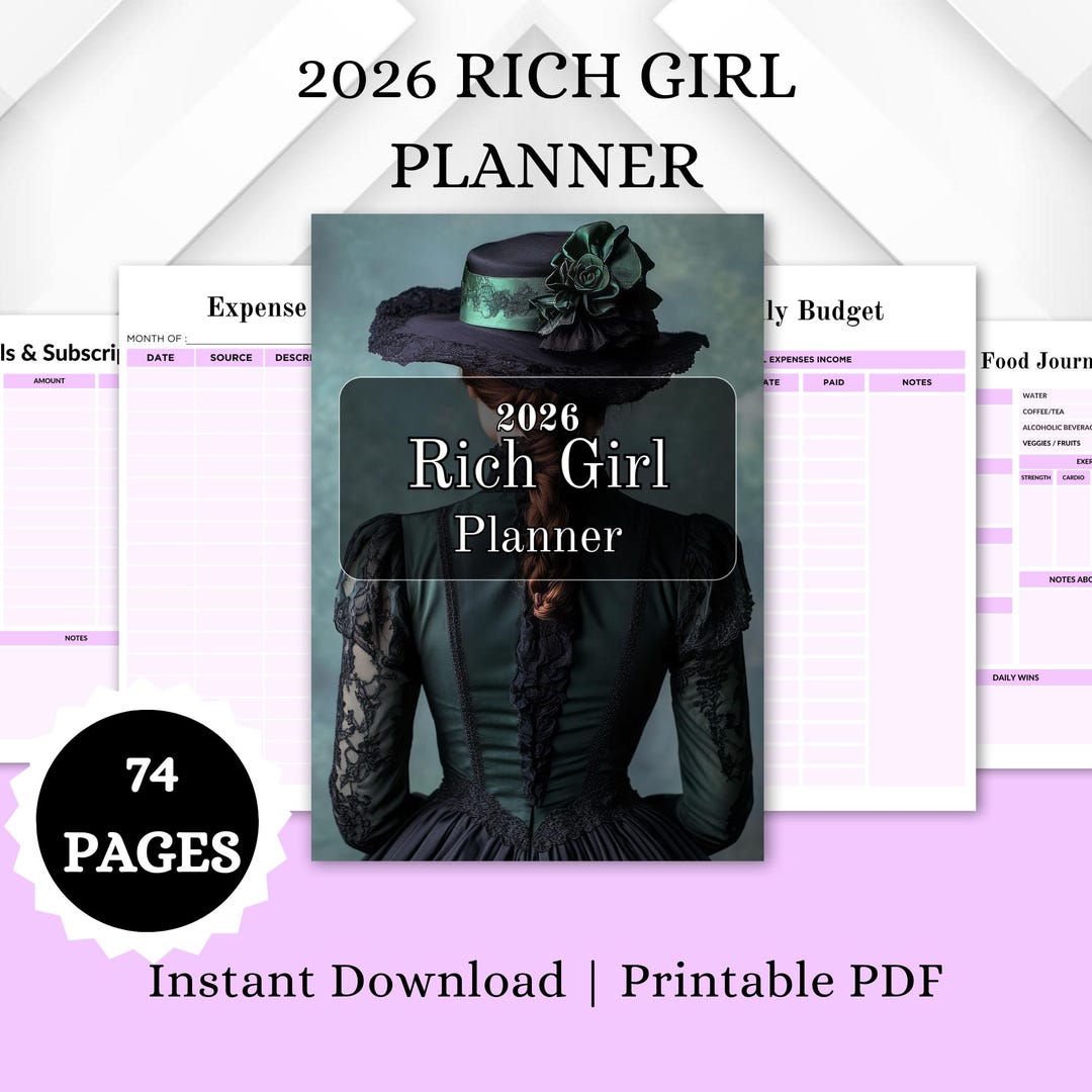 2026 Rich Girl Planner Printable | Goal & Mindset (PDF) - Etsy
