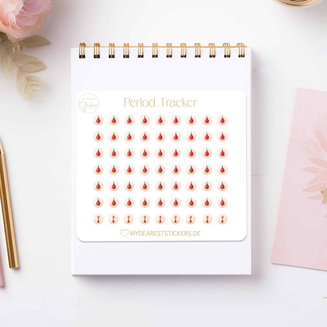 Period Tracker Mini Stickers for Planner or Bujo Bullet Journal, Keep ...