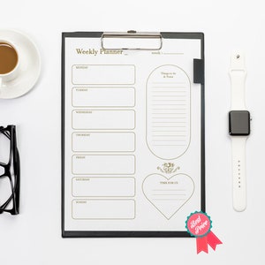 Printable Planner, Classic Style Planner, Vintage Simply Weekly Planner ...