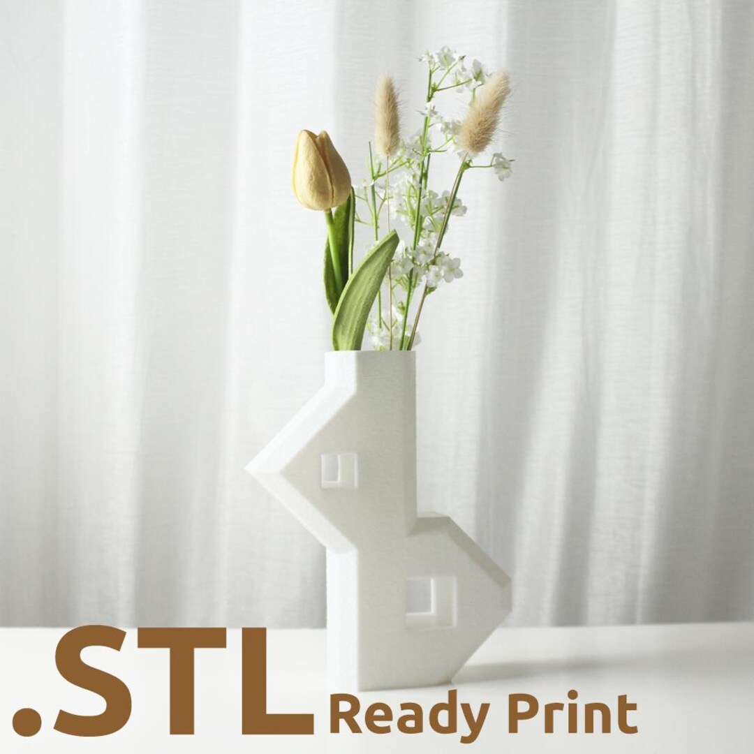 The Petra Form Vase STL 3D Print File, Home Decor Vase for Plants and ...