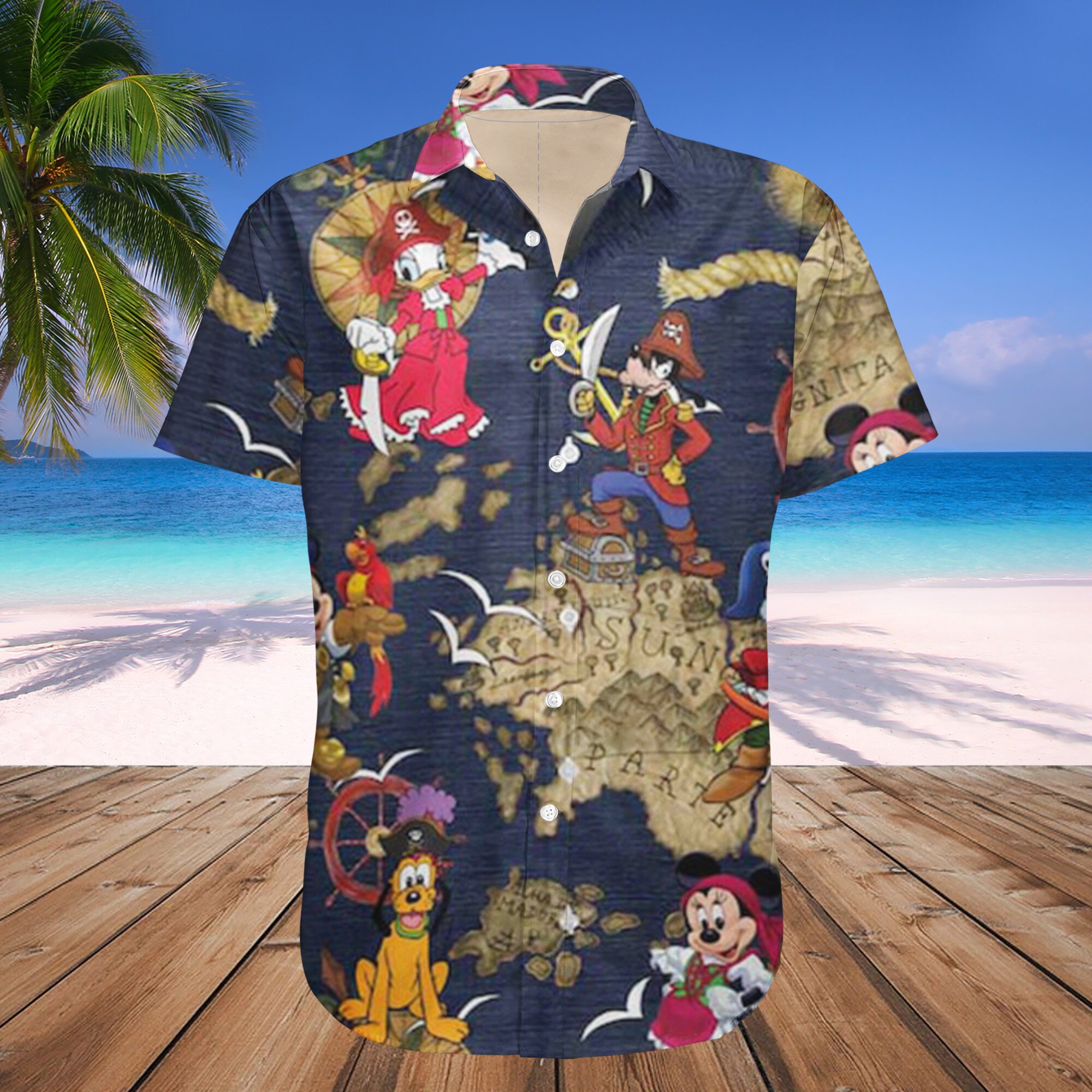 Disney Pirates Of Caribbean Hawaiian Shirt Mickey And Friends A Pirate ...