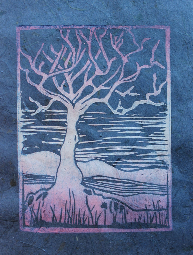 Tree Block Print - Etsy