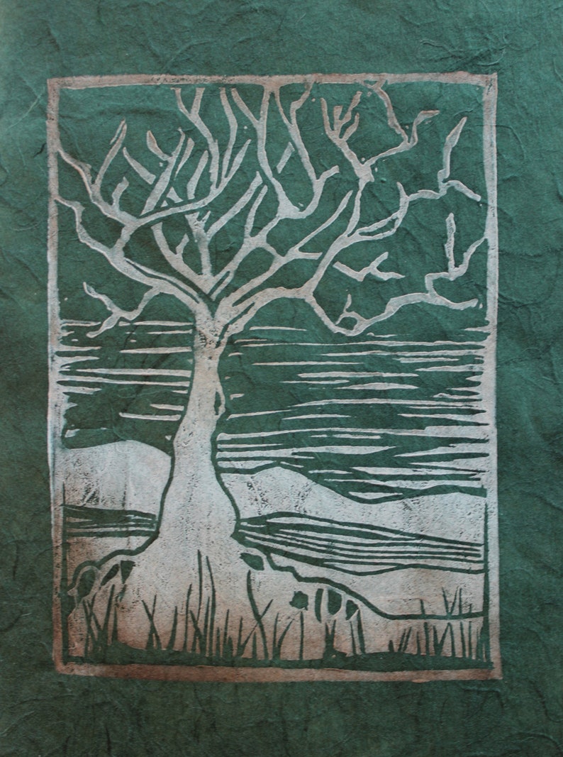 Tree Block Print - Etsy