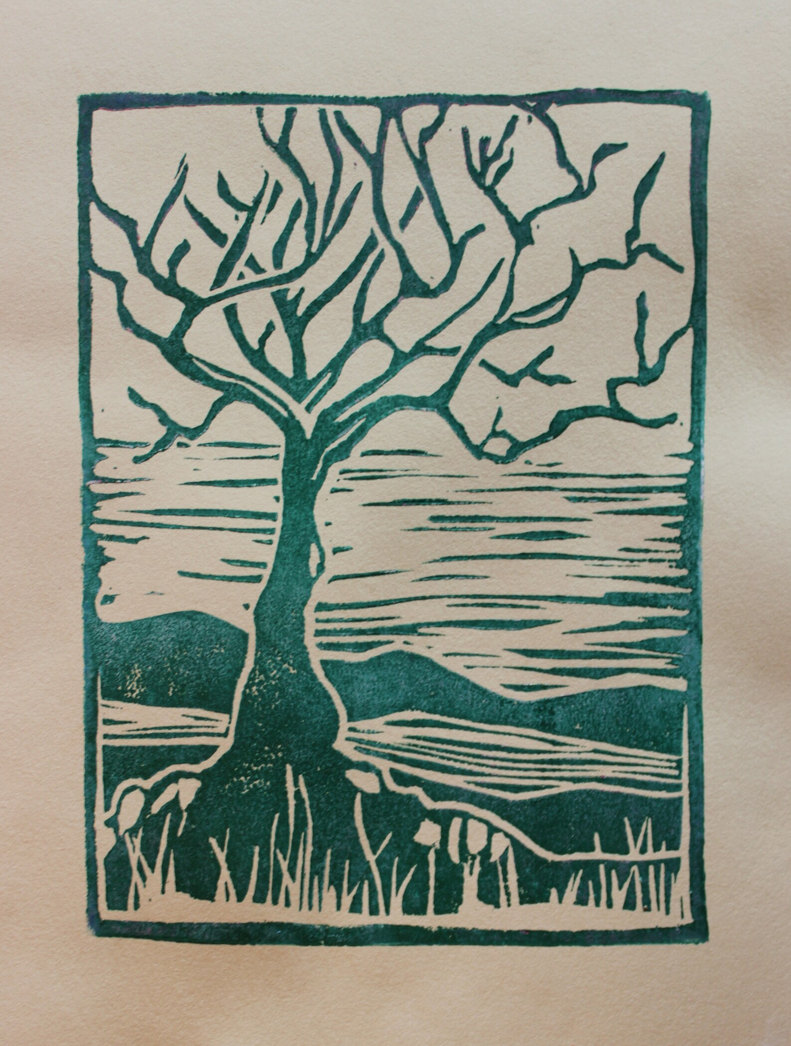 Tree Block Print - Etsy