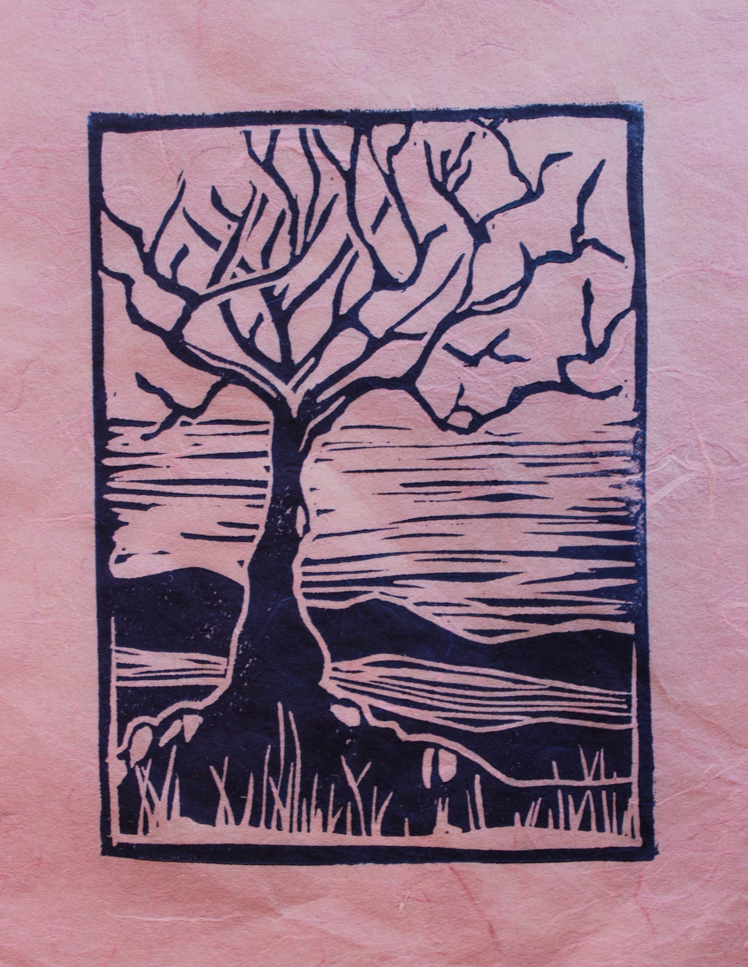 Tree Block Print - Etsy