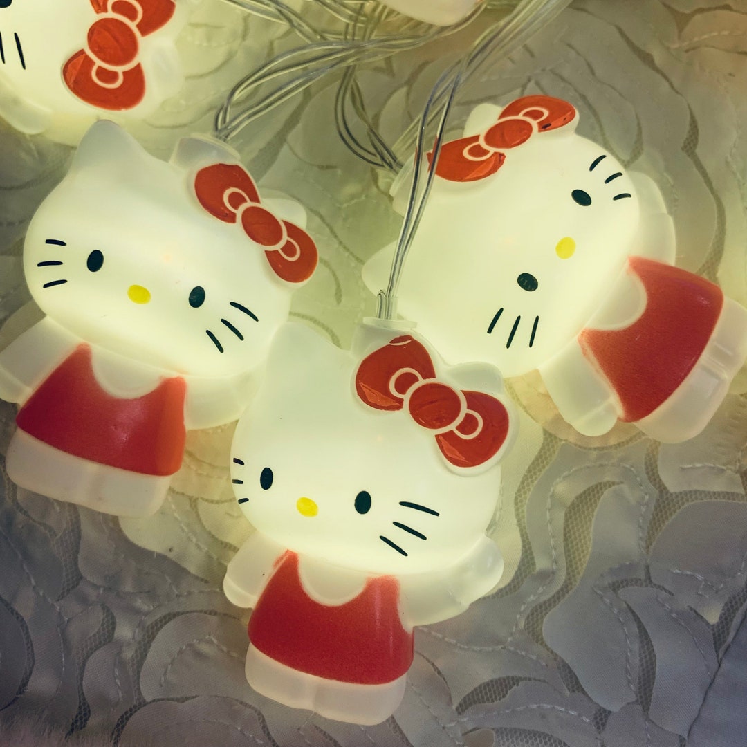 Cute Kawaii Kitty Fairy Lights, Pretty Desk Lights, Office, Bedroom ...