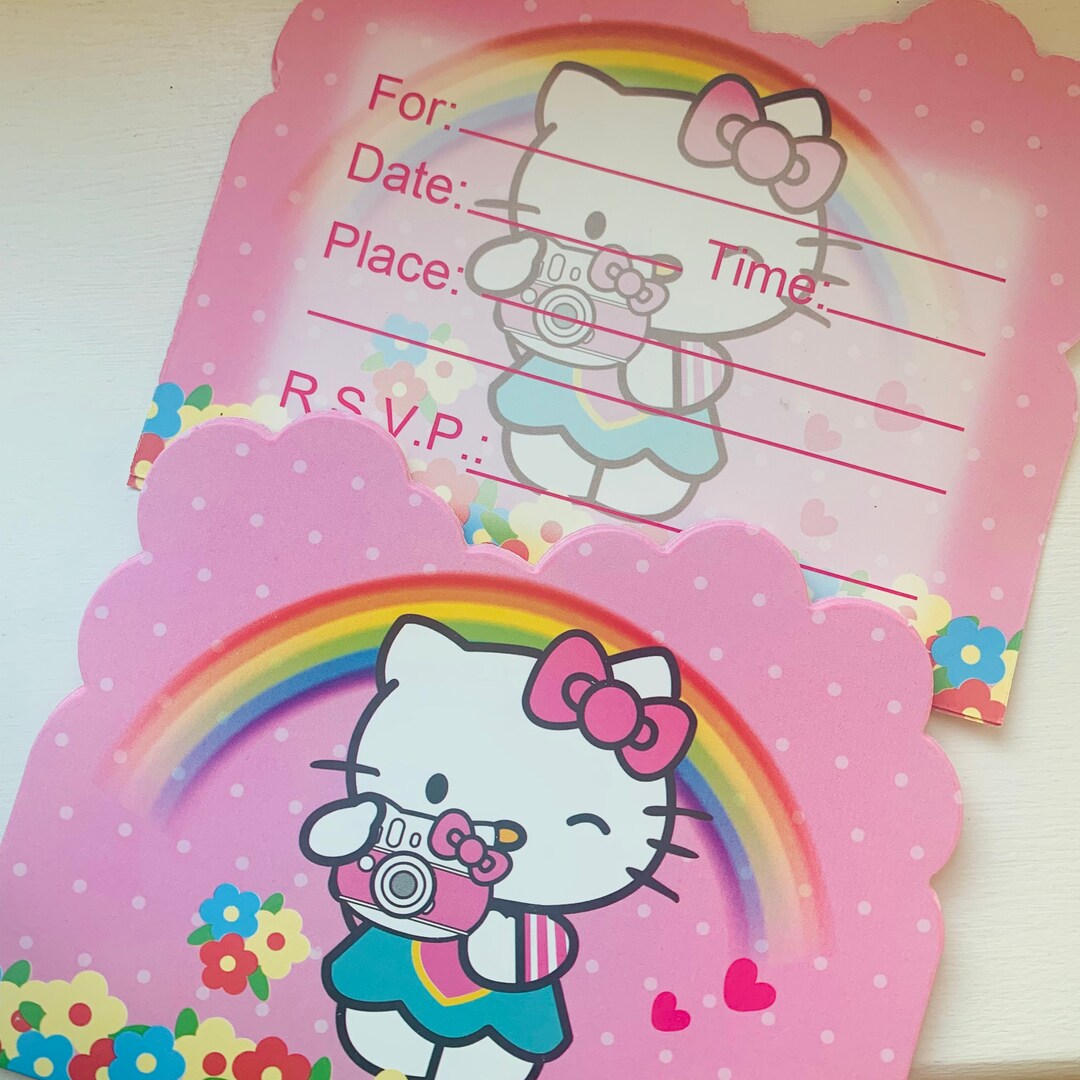 Sanrio Anime Character Party Invitations, Hello Kitty, My Melody ...